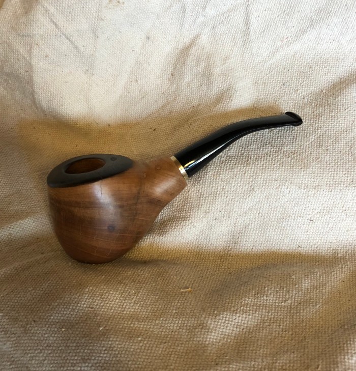 ASP 55 Pecan wood Pipe with fire burned accent – Aaron Simcik Painting