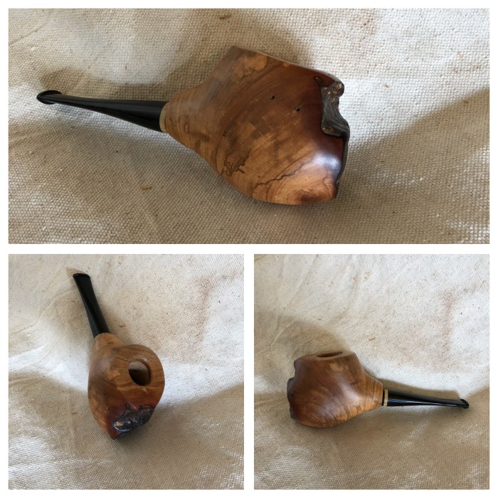 ASP 56 Pecan wood pipe with live edge – Aaron Simcik Painting